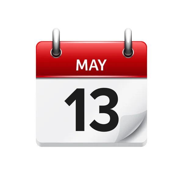 May 12. Vector flat daily calendar icon. Date and time, day, month ...