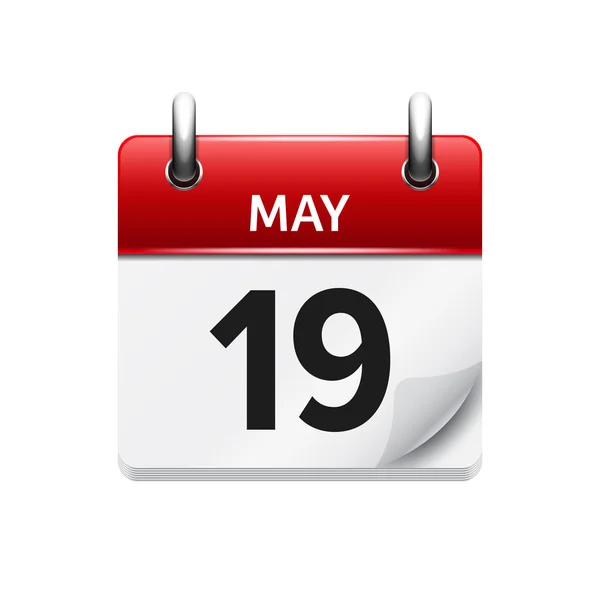 May 12. Vector flat daily calendar icon. Date and time, day, month ...