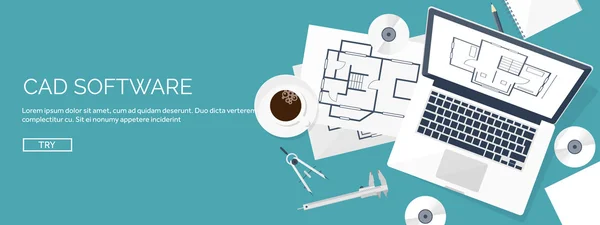 Vector illustration. Engineering and architecture. Notebook, software ...