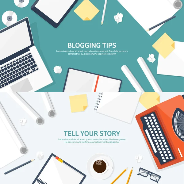 Line art.Vector illustration. Flat typewriter.Laptop. Tell your story ...