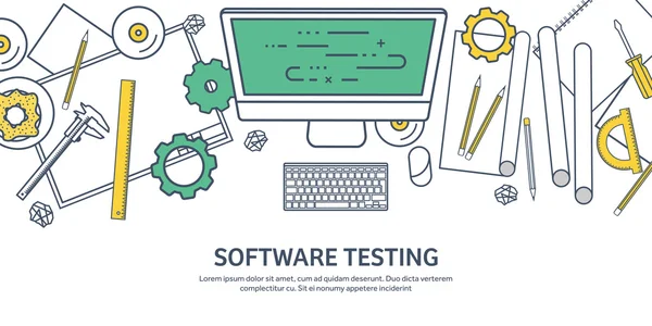 Vector illustration. Engineering and architecture. Notebook, computer ...