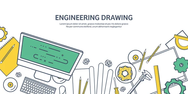 Vector illustration. Engineering and architecture. Drawing ...