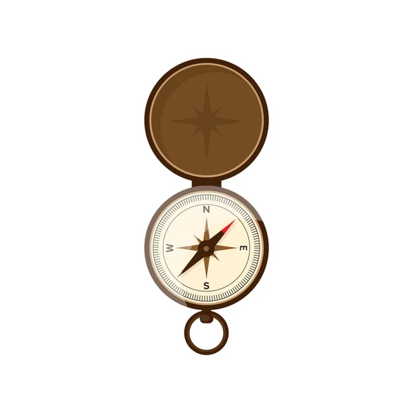 Compass In A Flat Style Travel Hiking Camping Or Tourism Navigation