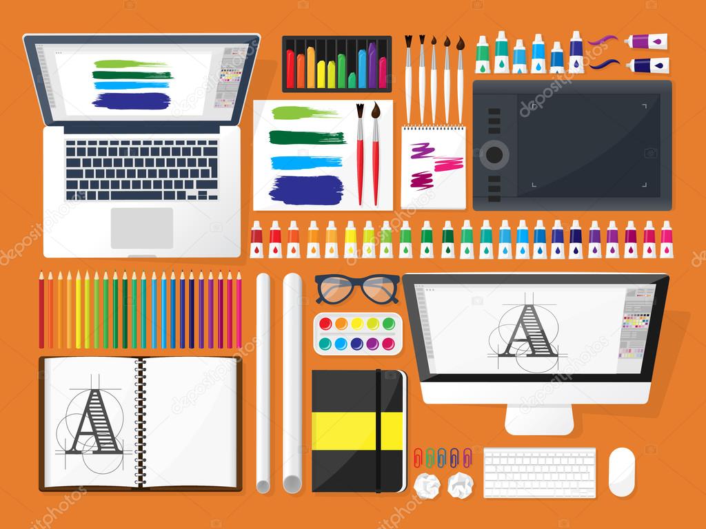 Graphic web design. Drawing and painting. Development. Illustration ...