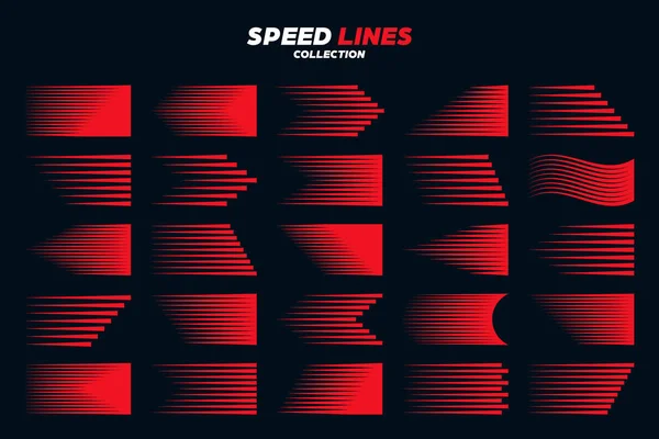 Red comic speed lines signs collection. Motion elements for your design ...