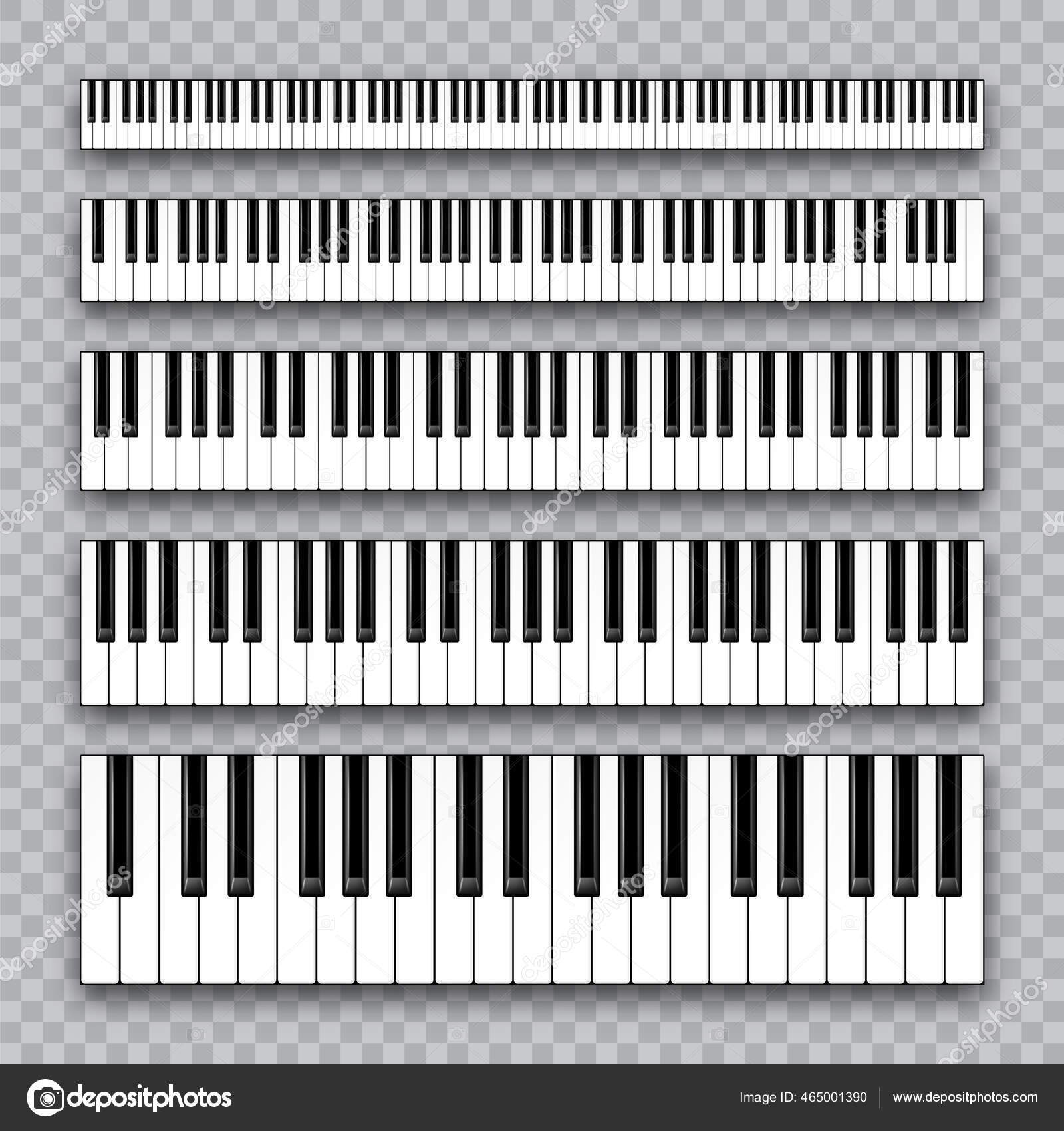 Collection réaliste de clés pour piano. Clavier d'instrument de musique ...
