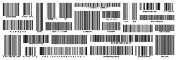 Set Product Barcodes Codes Identification Tracking Code Serial Number ...