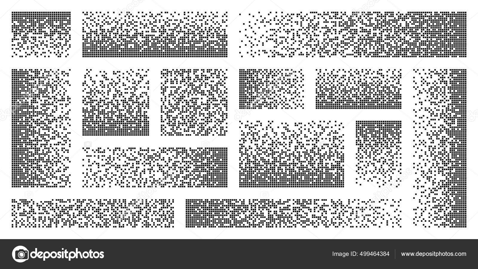 Pixel disintegration, decay effect. Various rectangular elements made ...