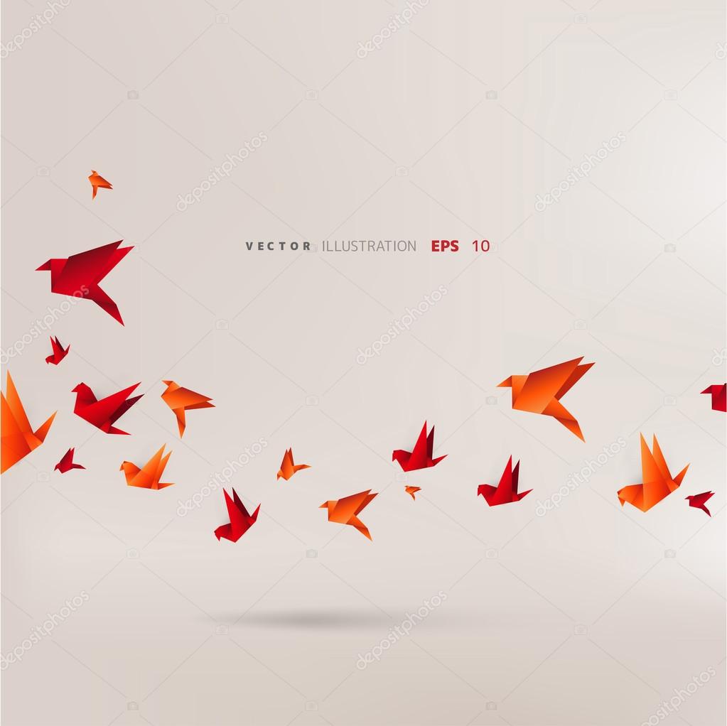 Origami paper birds Stock Vector Image by ©floral_set #56710325