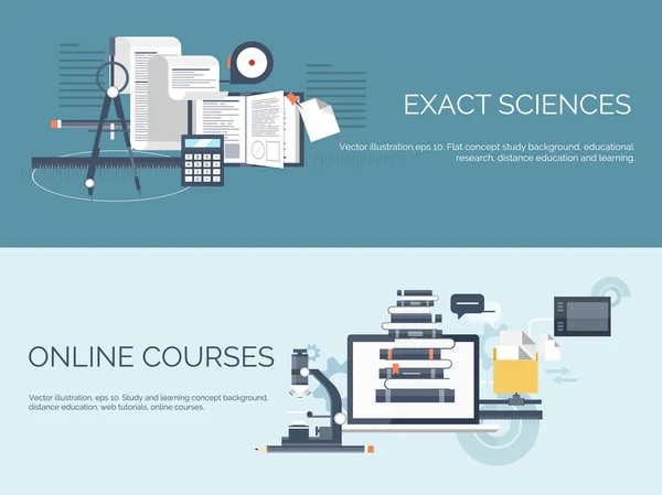 Flat vector illustration. Study and learning concept background ...