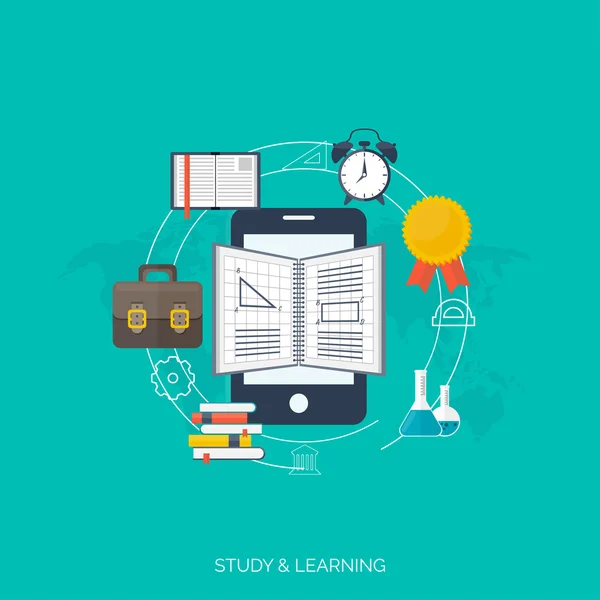 Flat concept education backgrounds set. Back to school. Distance ...