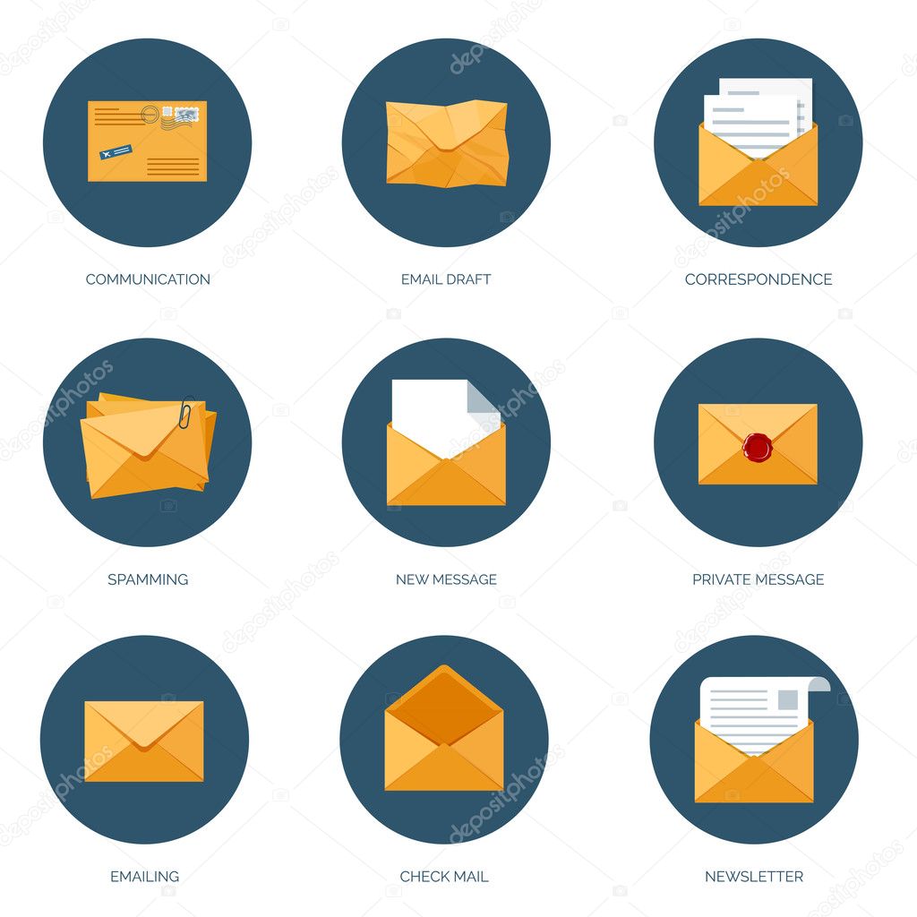 Vector illustration. Flat envelope. Emailing and global communication ... Vector illustration. Flat envelope. Emailing and global communication ...