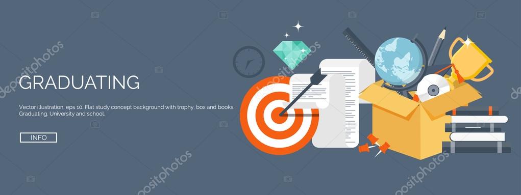 Vector illustration. Flat study backgrounds set. Education and online ...