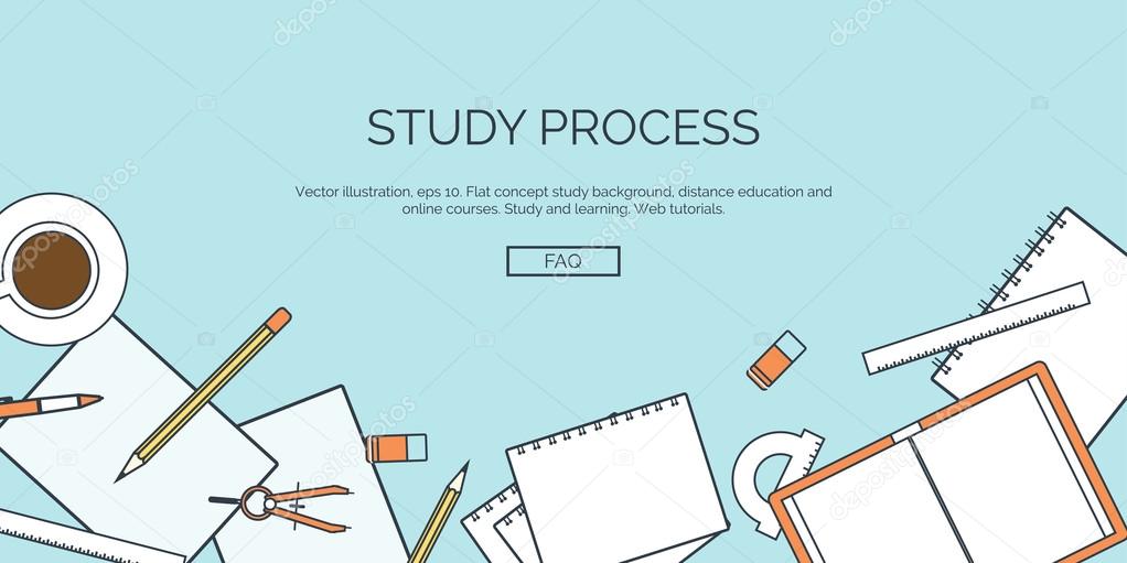Vector illustration. Flat backgrounds set. Distance education and ...
