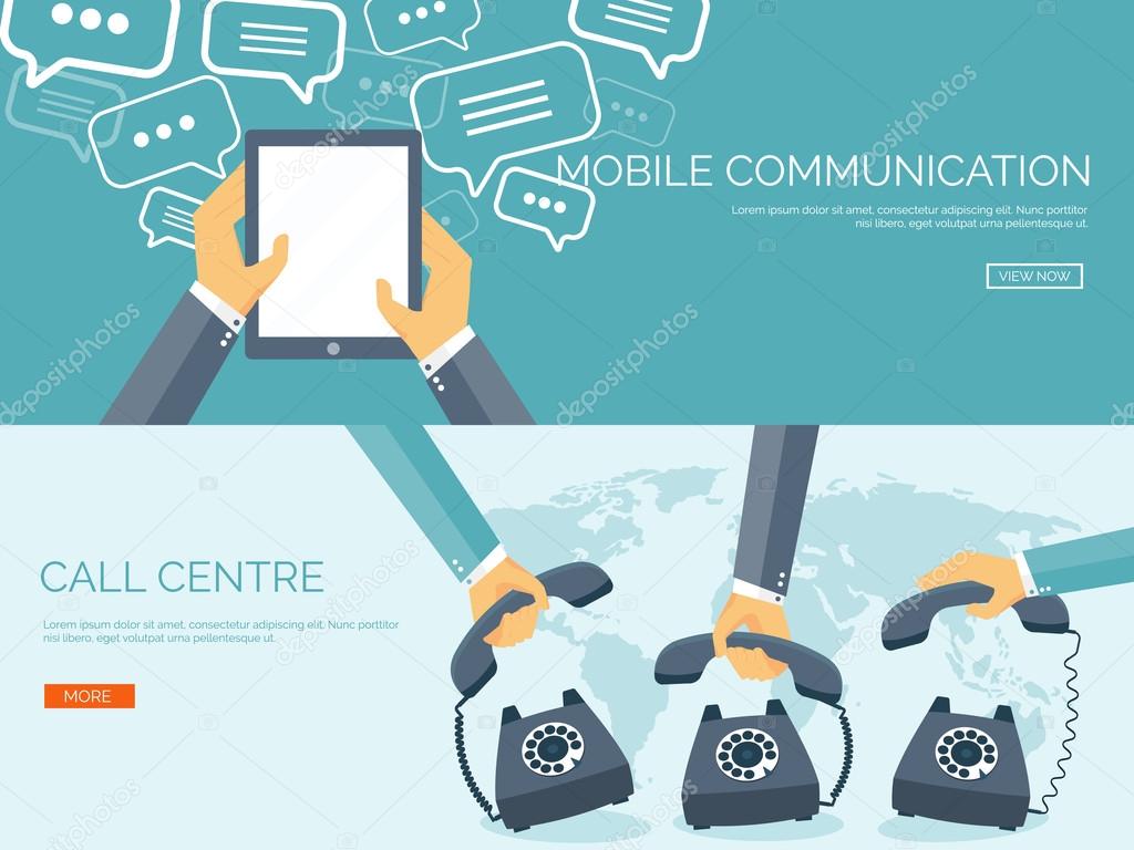 Vector illustration. Flat communication background. Social network ...