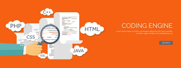 Vector illustration. Flat computing background. Programming,coding. Web ...