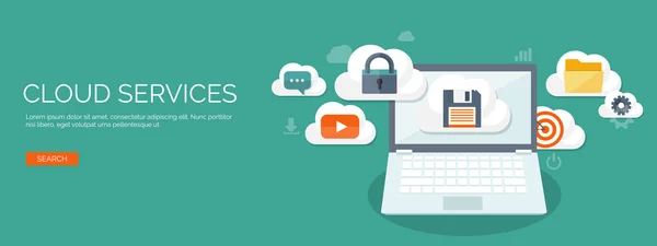 Cloud storage security concept banner for internet. Stock Vector Image by ©cifotart #305657152