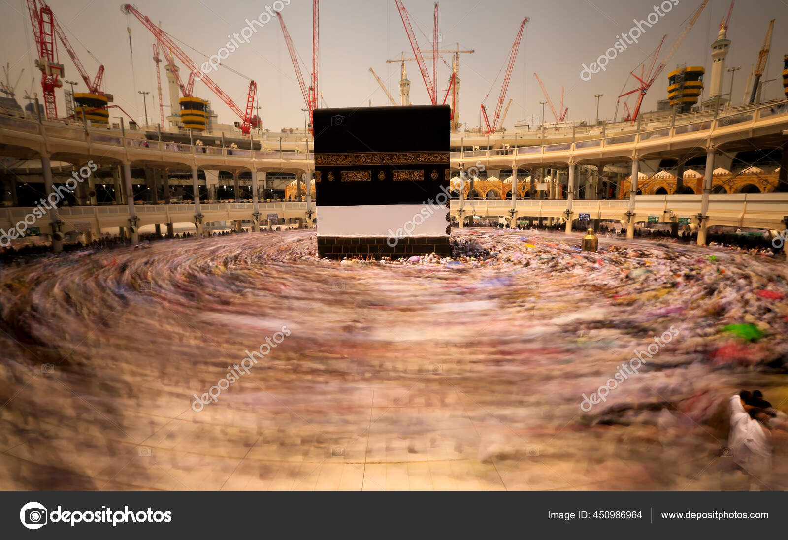 Mosque Kaaba Mecca Largest Mosque World Kaaba Same Time Million — Stock ...