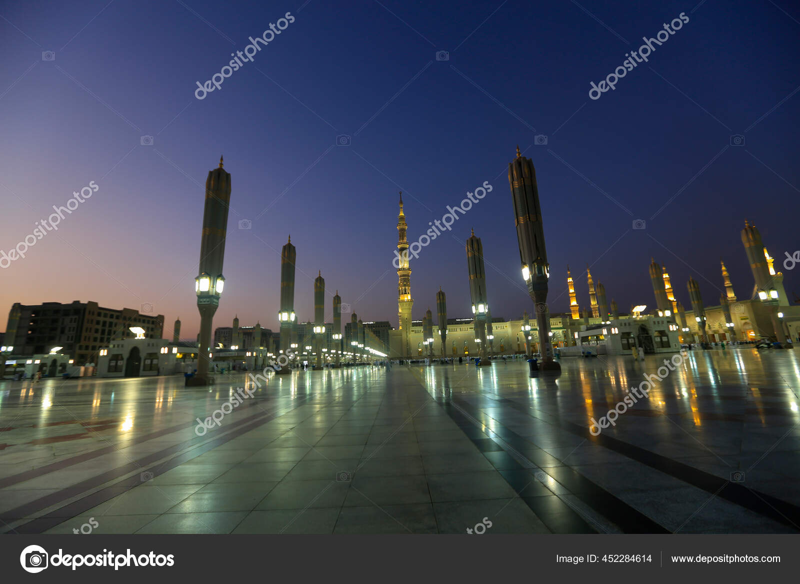 Profetens Moske Saudi Arabien Medina Det Største Moskeer Verden Efter ...