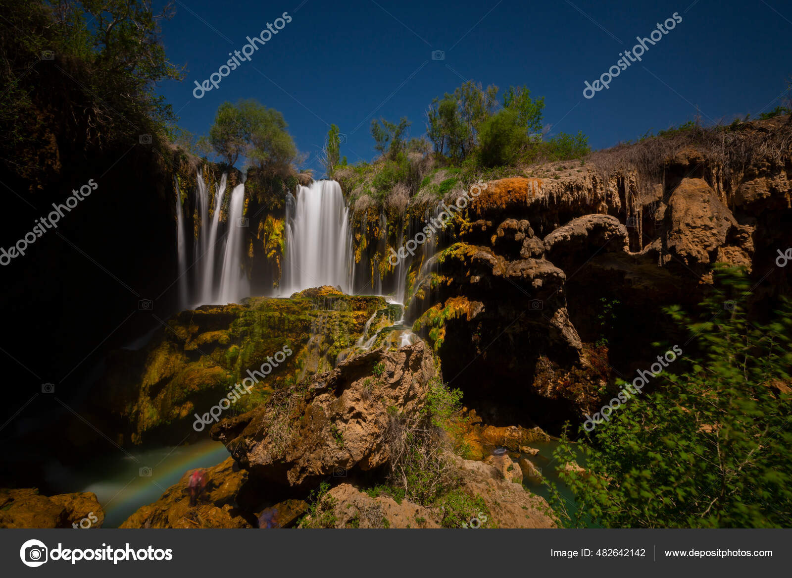 Yerkopru Waterfall Famous Waterfall Located Goksu River Hadim District ...