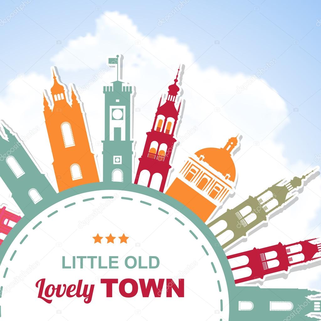 Paper banner with small town Stock Vector Image by ©asakosakura #53530723