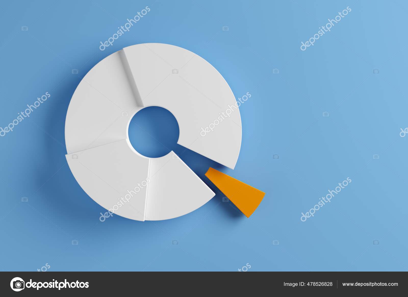 White Orange Pie Chart Business Diagram Blue Background Financial ...