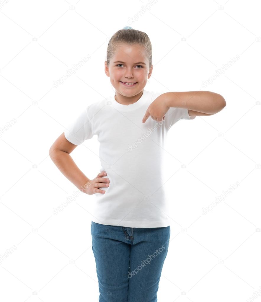 Little girl pointing on herself — Stock Photo © Raysay #82524346 Little girl pointing on herself — Stock Photo © Raysay #82524346