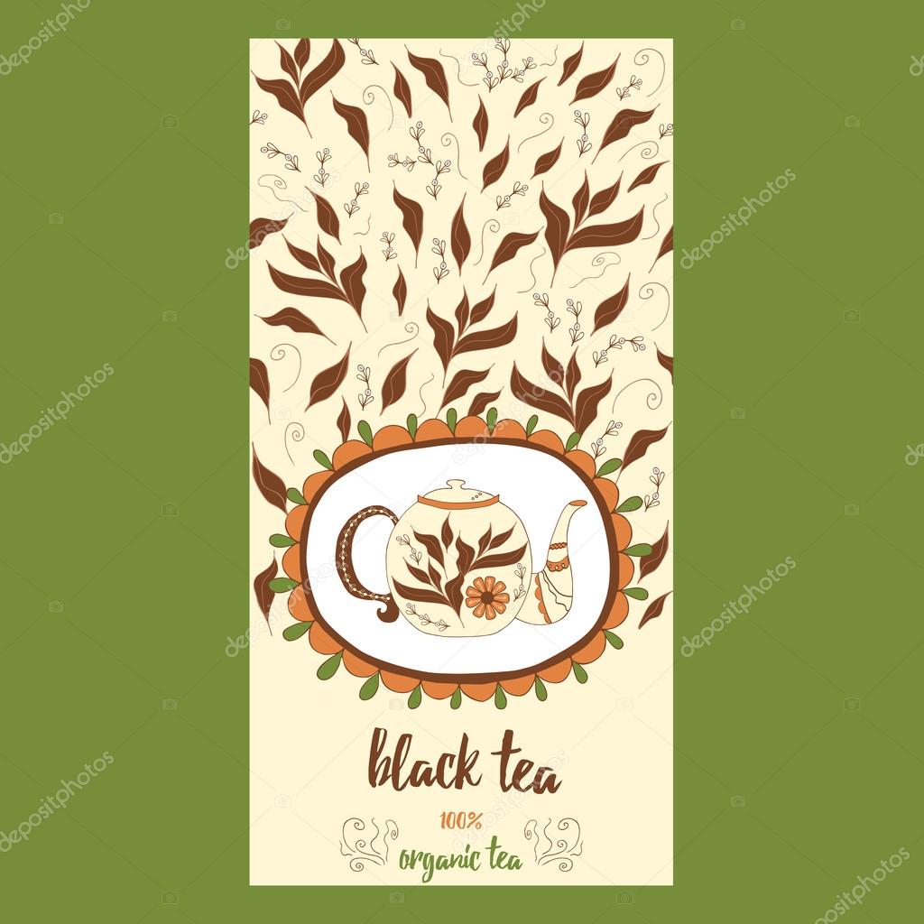Hand drawn template packaging tea, label, banner, poster, identity ...
