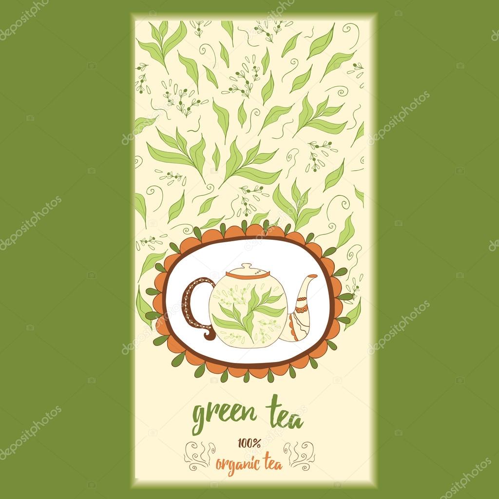 Hand drawn template packaging tea, label, banner, poster, identity ...