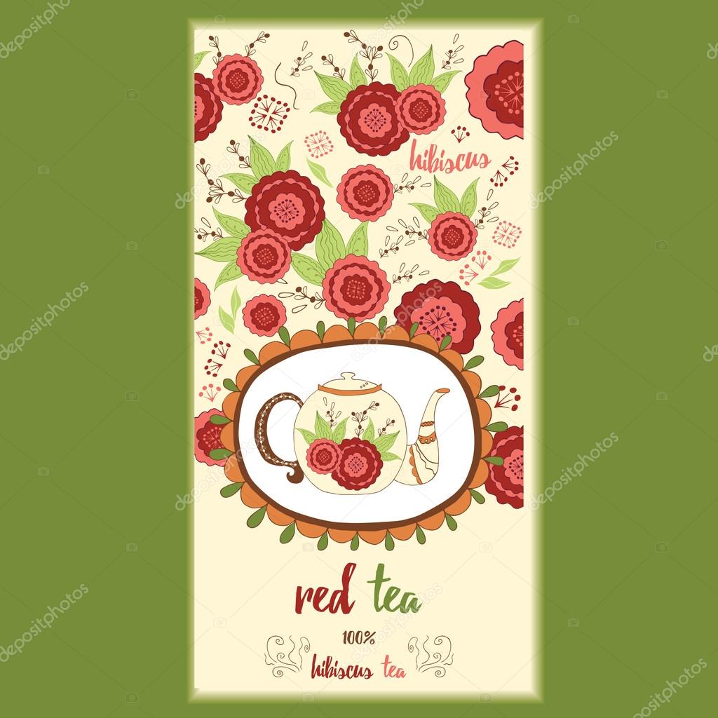 Hand drawn template packaging tea, label, banner, poster, identity ...