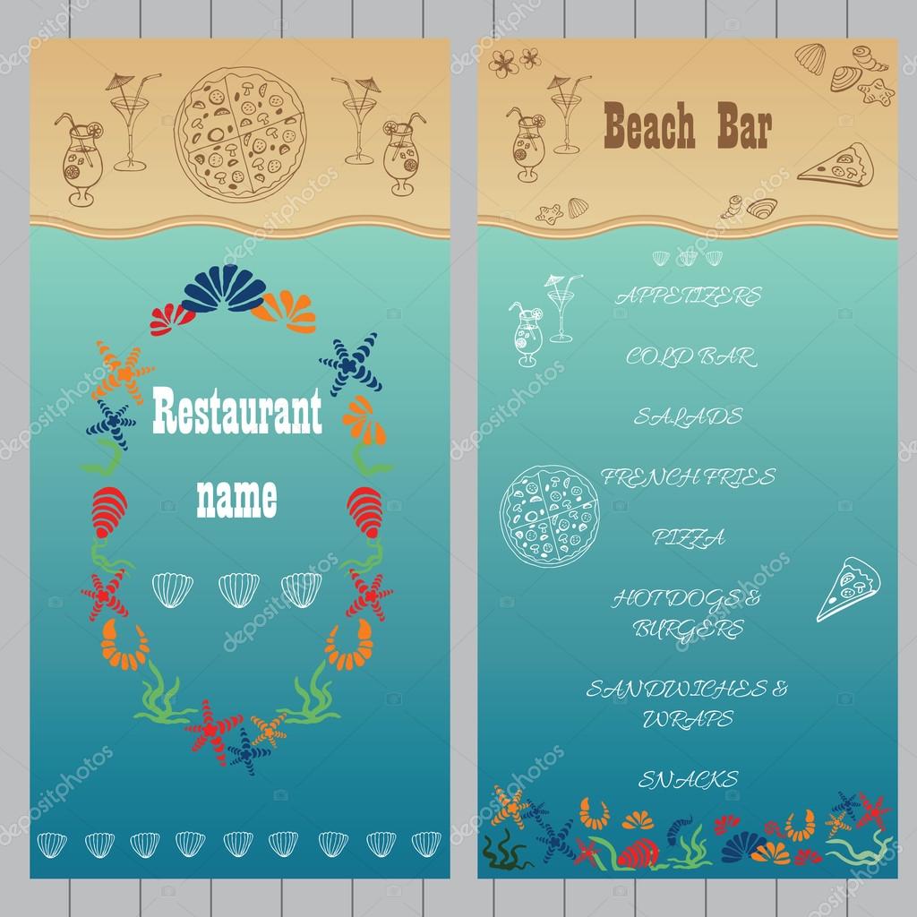 Diseño de menú de bar de playa . Vector de stock #79991436 de ©tkuzminka