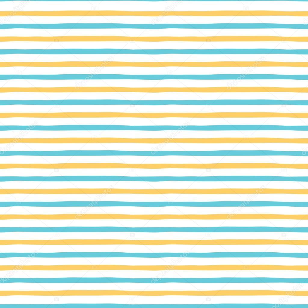 Yellow and blue summer pattern with handmade stripes. Vector abstract ...