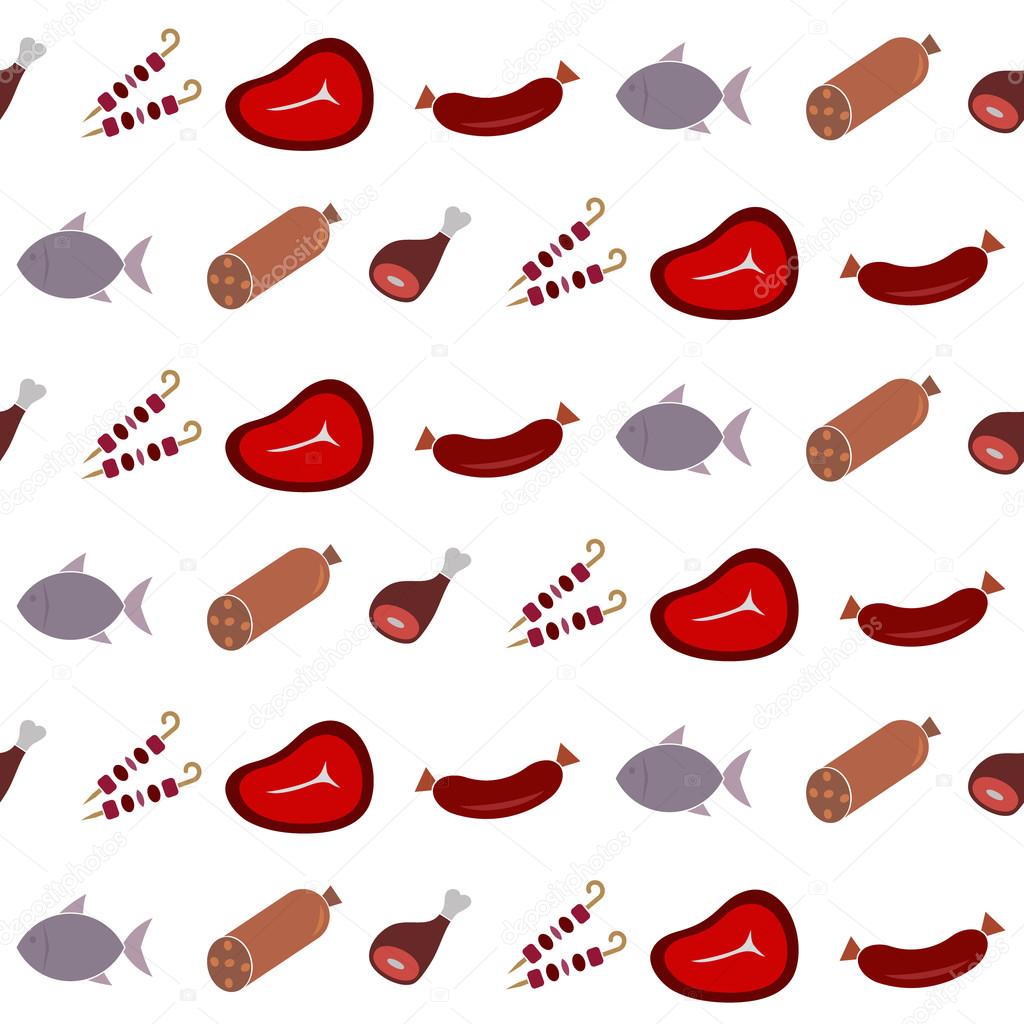 Seamless background with Meat products Stock Vector Image by ©drutska ...