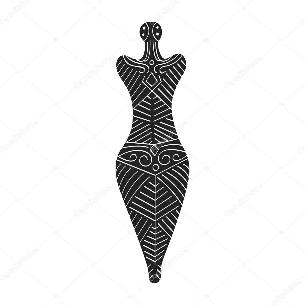 icono de vector con el símbolo antropomórfico ritual de la cultura ...