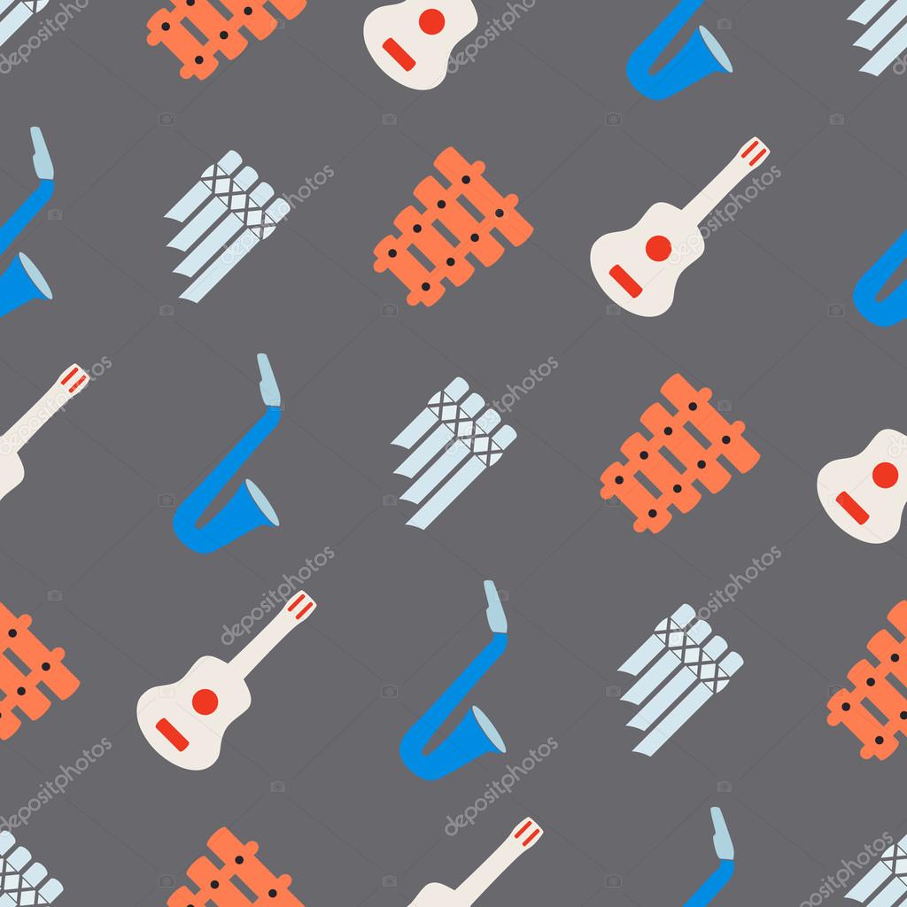 Seamless background with musical instruments Stock Vector Image by ...