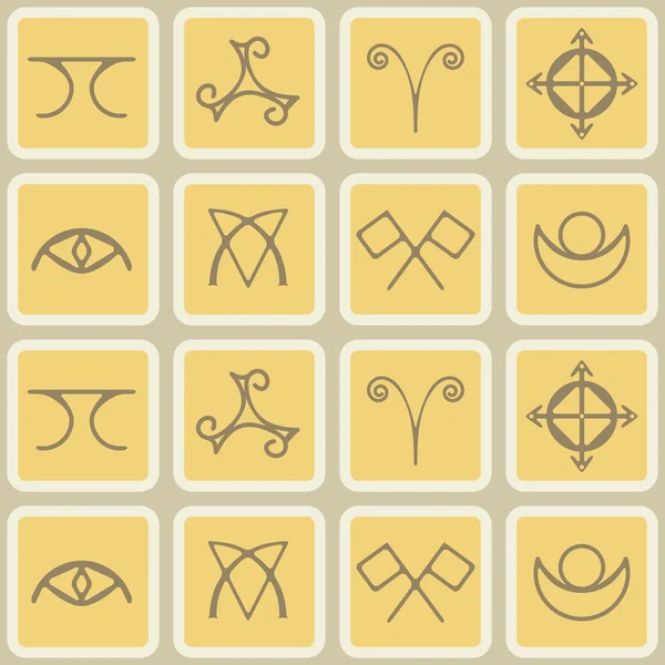 Seamless background with magical symbols of the Elves of Fyn — Stock ...