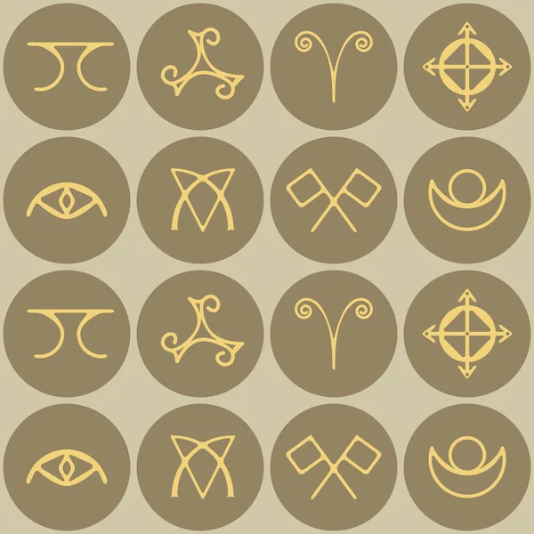 Seamless background with magical symbols of the Elves of Fyn — Stock ...