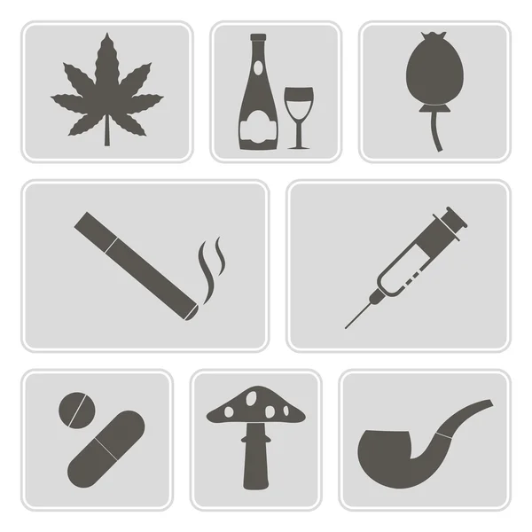 Set of color icons with symbols of drug addiction Stock Vector Image by ...