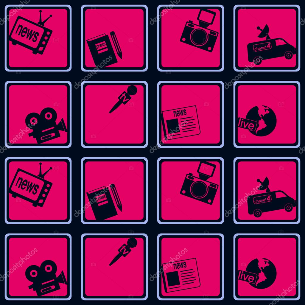 Seamless background with journalism icons Stock Vector by ©drutska 84508040