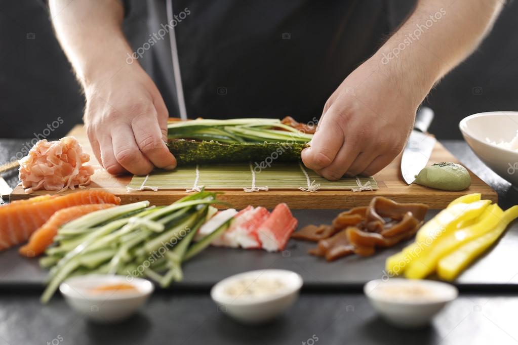 The steps for creating sushi Stock Photo by ©robertprzybysz 85738412