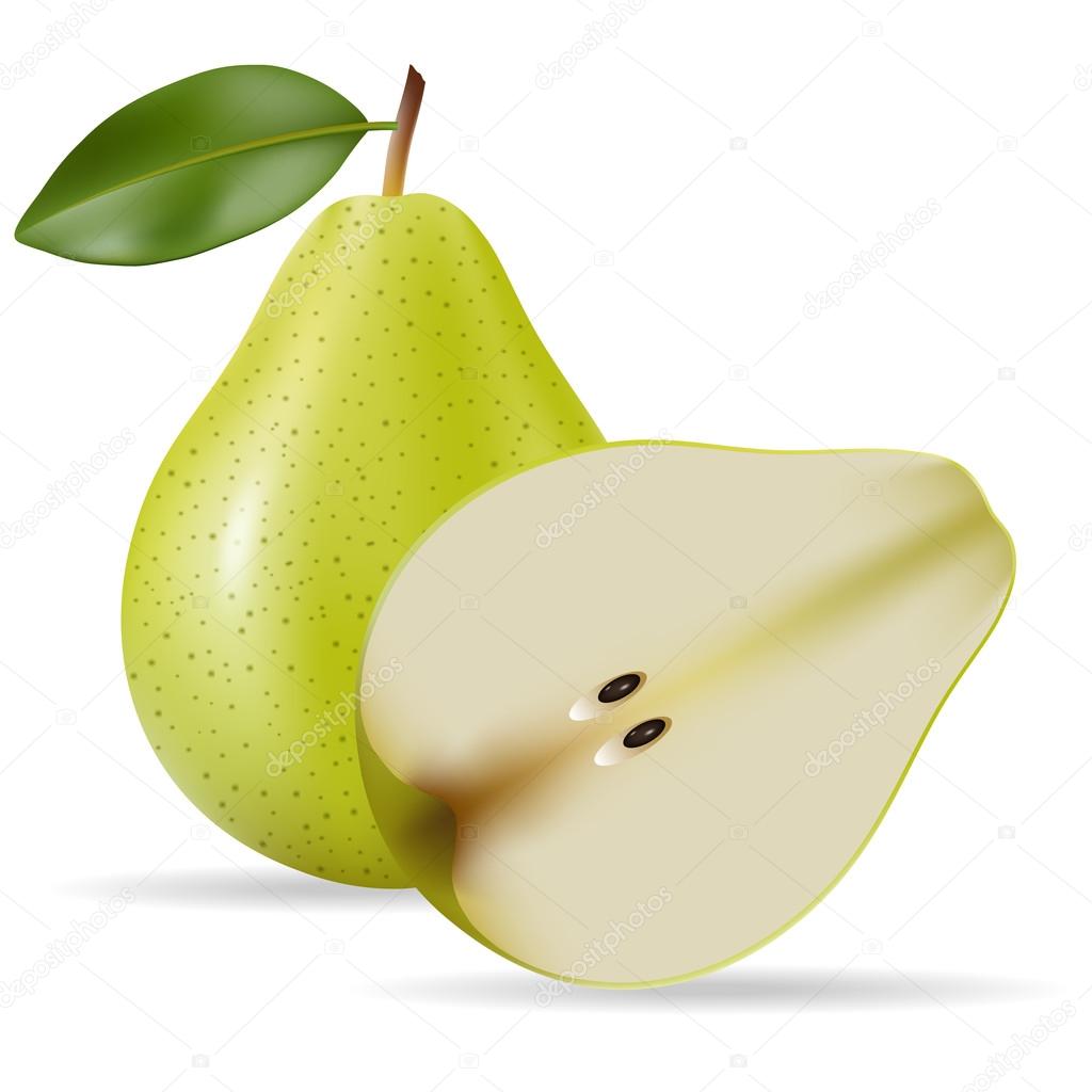 Fresh pear isolated on white background Stock Vector by ©tigatelu 118348908
