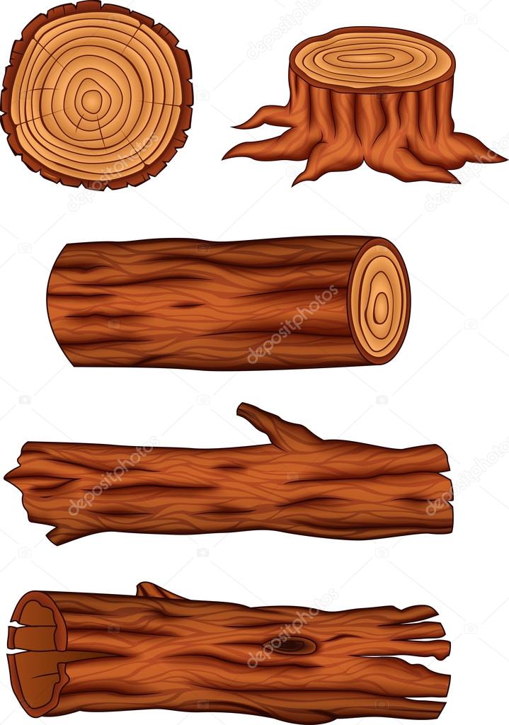 Colección de madera tronco Vector de stock por ©tigatelu 121615924