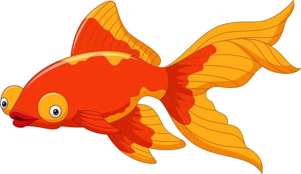 Dibujos animados Goldfish sobre fondo transparente Vector de stock ...