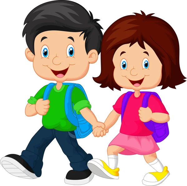 Boy and girl with backpacks Stock Vector Image by ©tigatelu #27368739