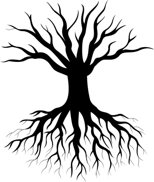 Vector Illustration Tree Silhouette White Background Stock Vector Image ...