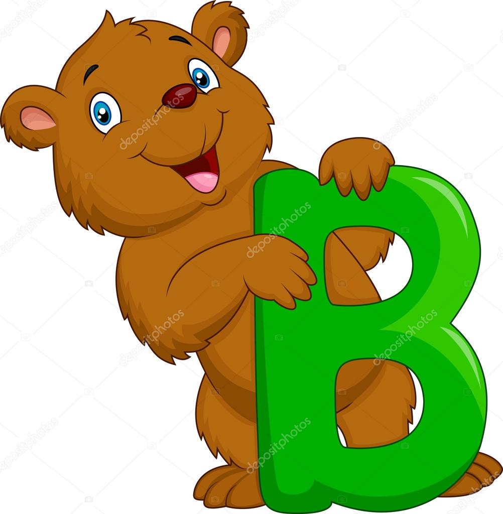 Alphabet B with bear cartoon Stock Vector Image by ©tigatelu #63458205