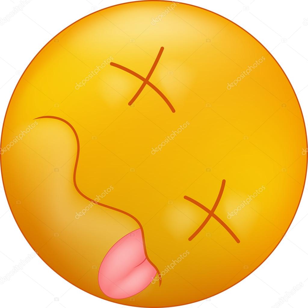 Vector illustration of Dead emoticon smiley cartoon premium vector 2024