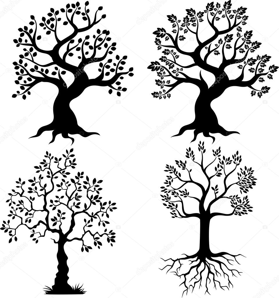 Kreslený strom silueta Stock Vector by ©tigatelu 64114911