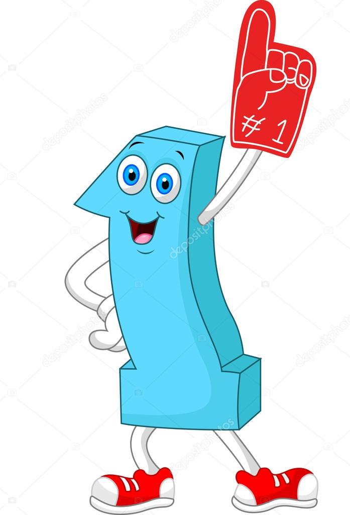 Dibujos animados número uno mascota Vector de stock #64115031 de ©tigatelu