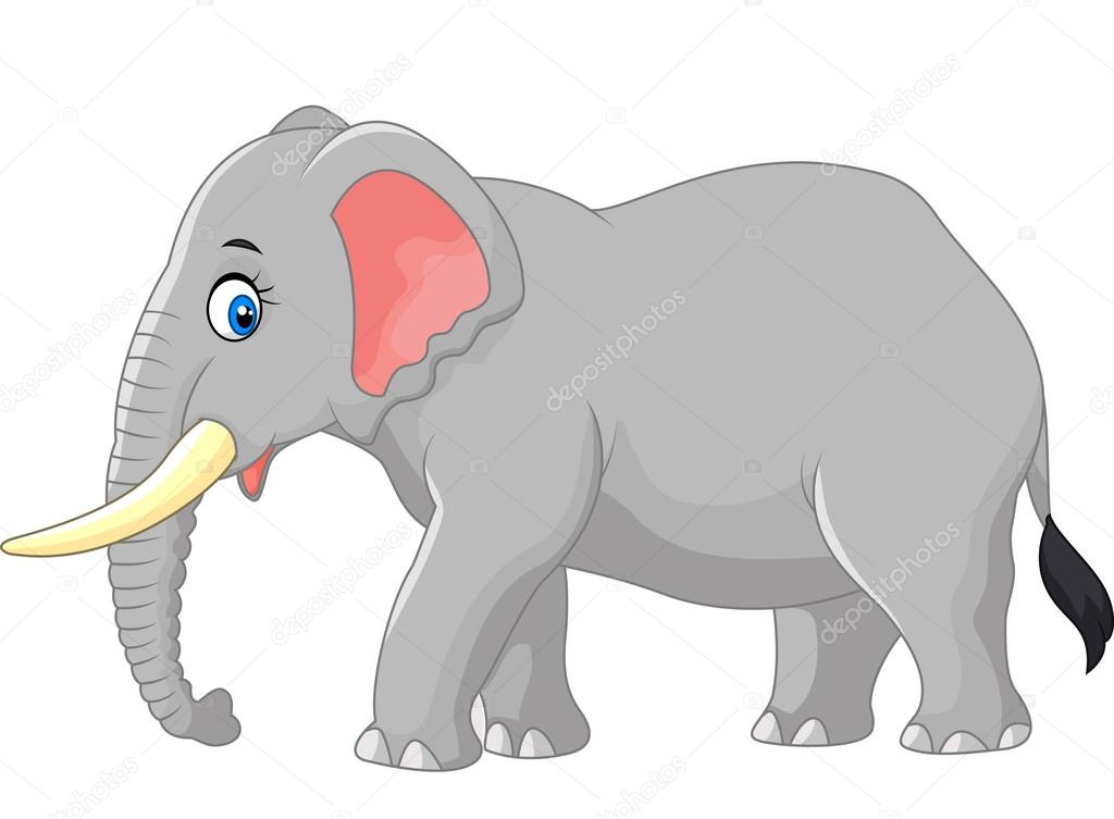Elefante grande dibujos animados — Vector de stock © tigatelu #72456277
